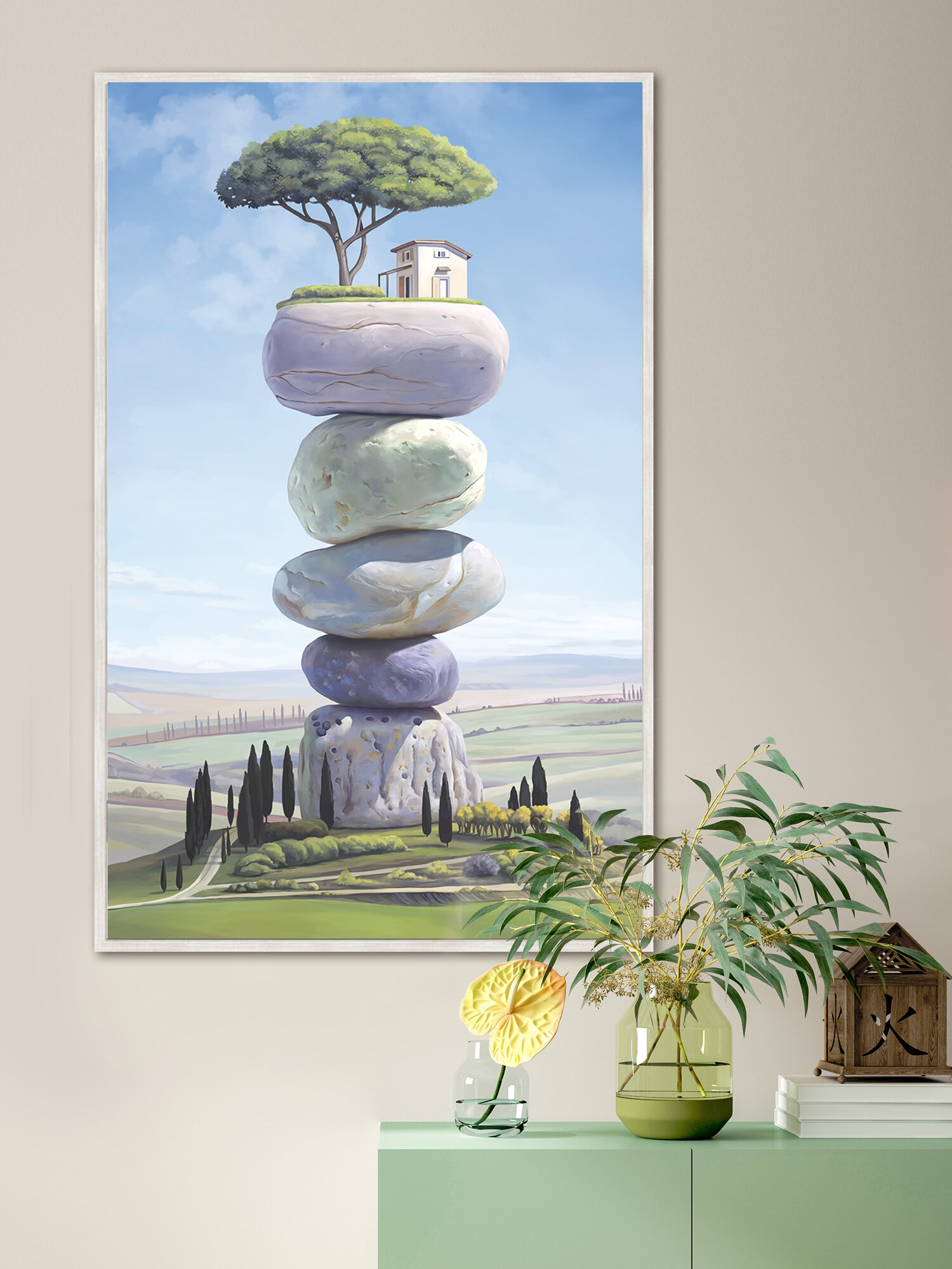 Картина на стену для интерьера в раме "Вершина покоя" 53х83 см Графис