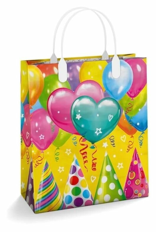 Подарочный пакет Интерпак "Сюрприз", 23х27 см, пластиковые ручки