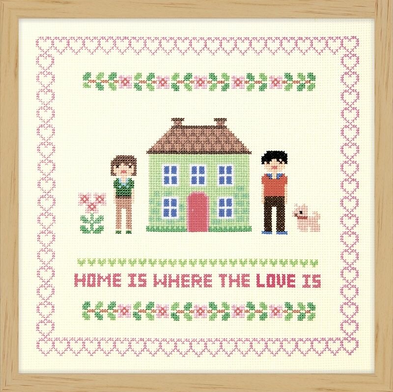 Набор для вышивания крестом Xiu Crafts Дом зеленого цвета, 25х25 см (ND. XC.2870703)