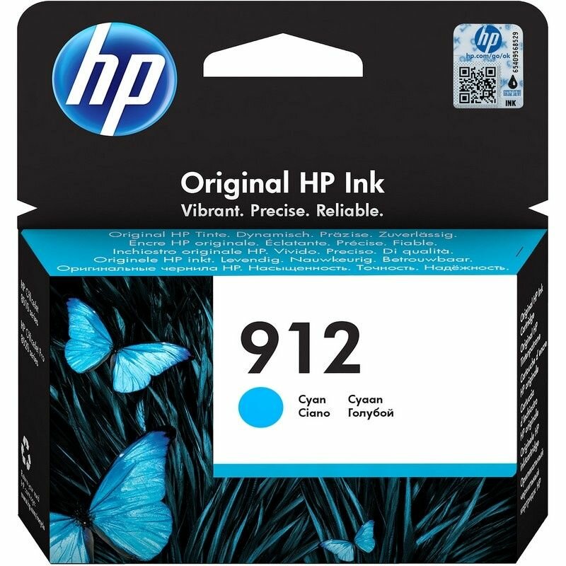 Струйный картридж HP Голубой, 912, для OfficeJet 801x, 802x