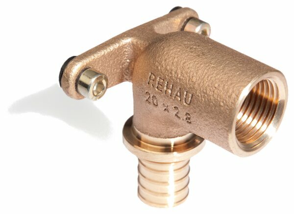 Угольник настенный с длинным патрубком внутренняя резьба Rehau 20-Rp 1/2 (RX+), бронза