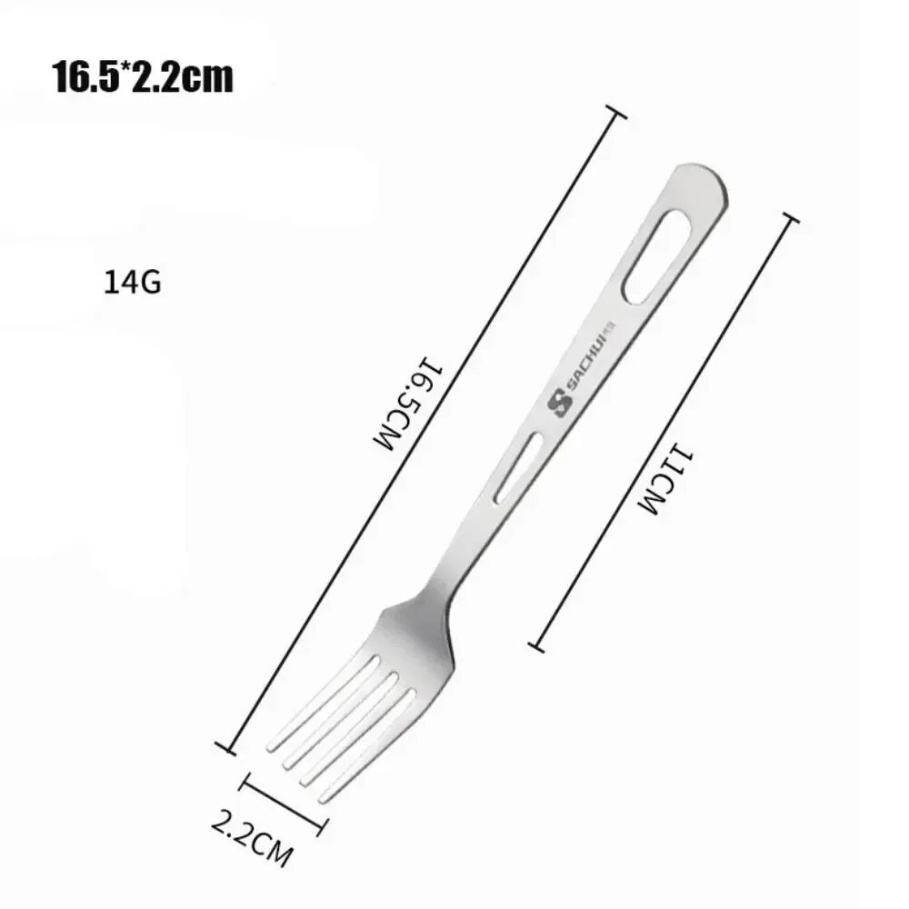 Портативная титановая ложка-вилка для кемпинга, 16.5*2.2см, 14G, Цвет: 4