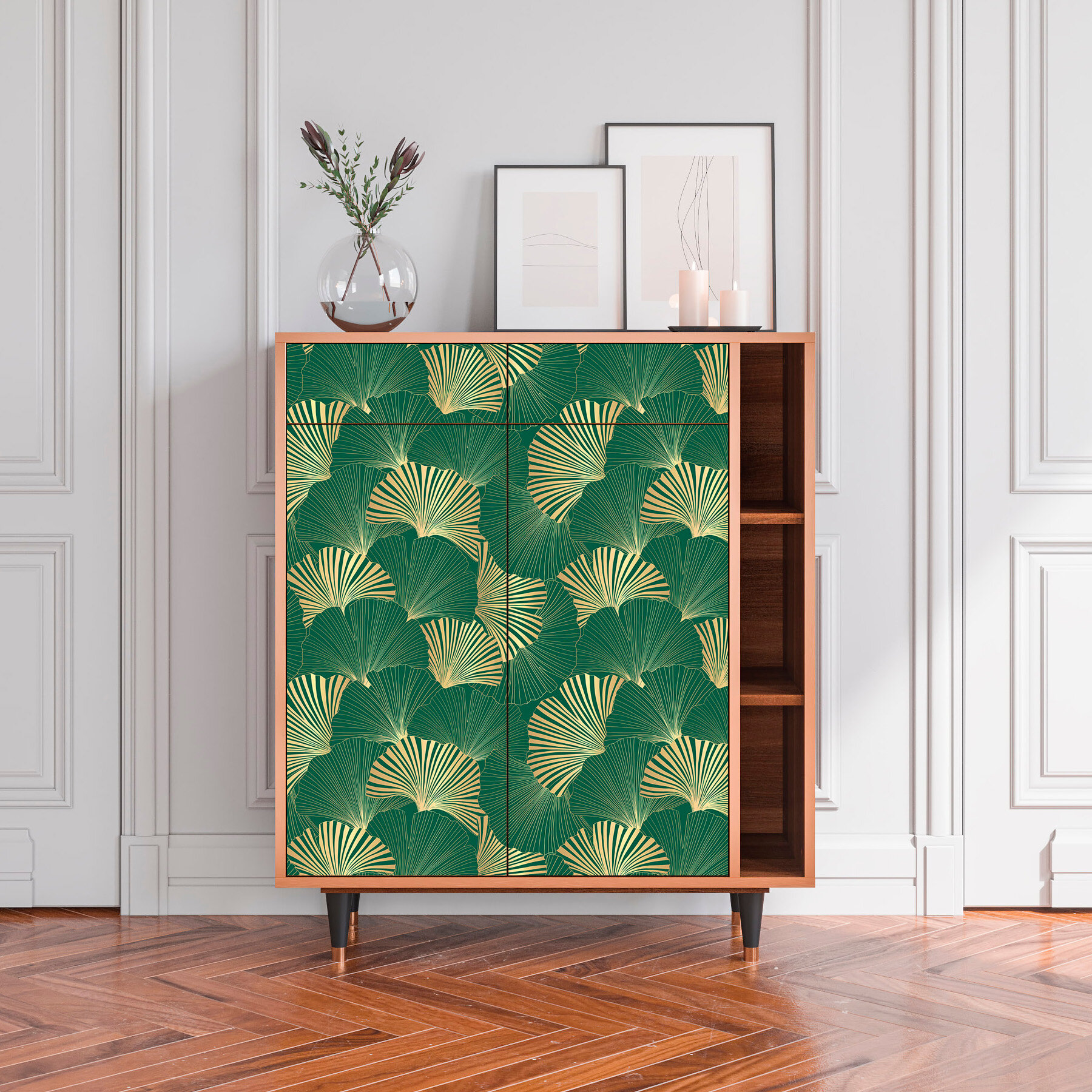 Комод - STORYZ - BS6 Gold Ginkgo, Размер - 94 x 110 x 41 см, Цвет корпуса - , Орех