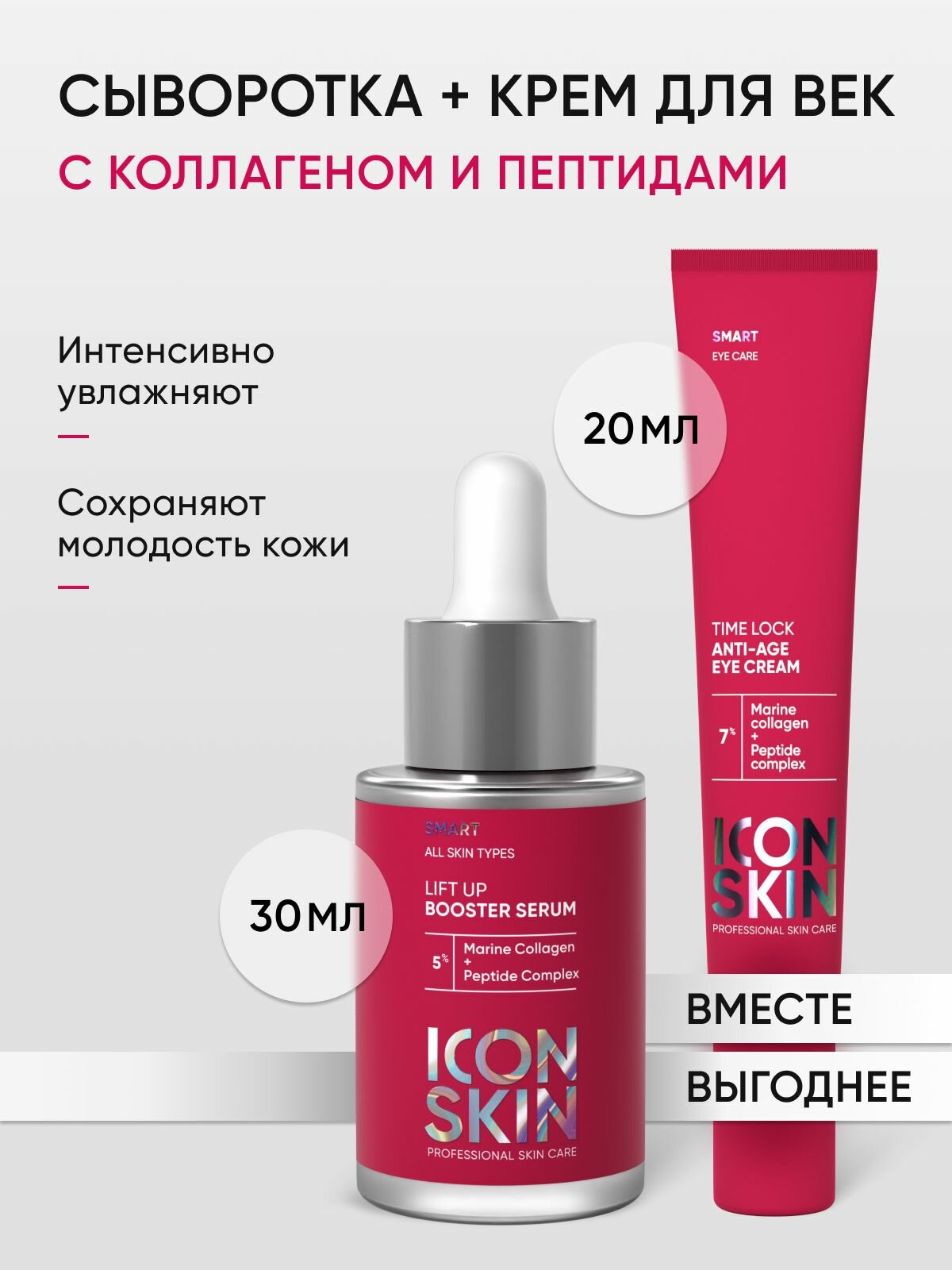 ICON SKIN антивозрастная сыворотка, антивозрастной крем для кожи вокруг глаз
