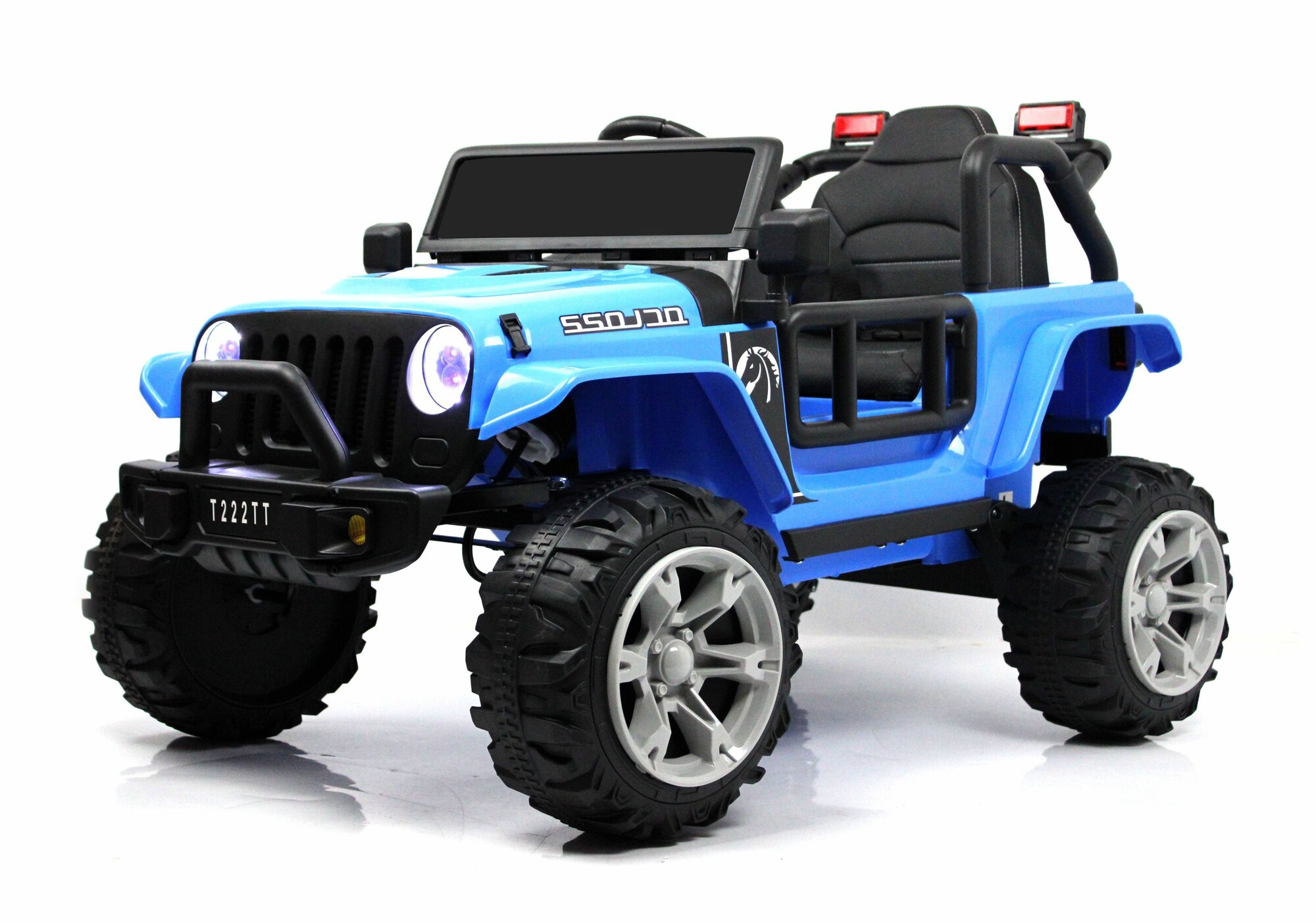 Детский электромобиль RiverToys T222TT 4WD с дистанционным управлением, полноприводный синий