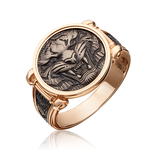 Кольцо, комбинированное золото, 585 проба