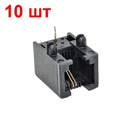 Модульный разъем RJ12 6P2C 1х1 10 шт. 2 конт. TJ4-6P2C