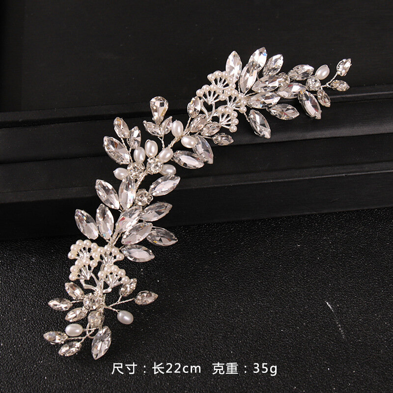 Повязка на голову Tuan Ming, со стразами и жемчугом, цвет FD1140