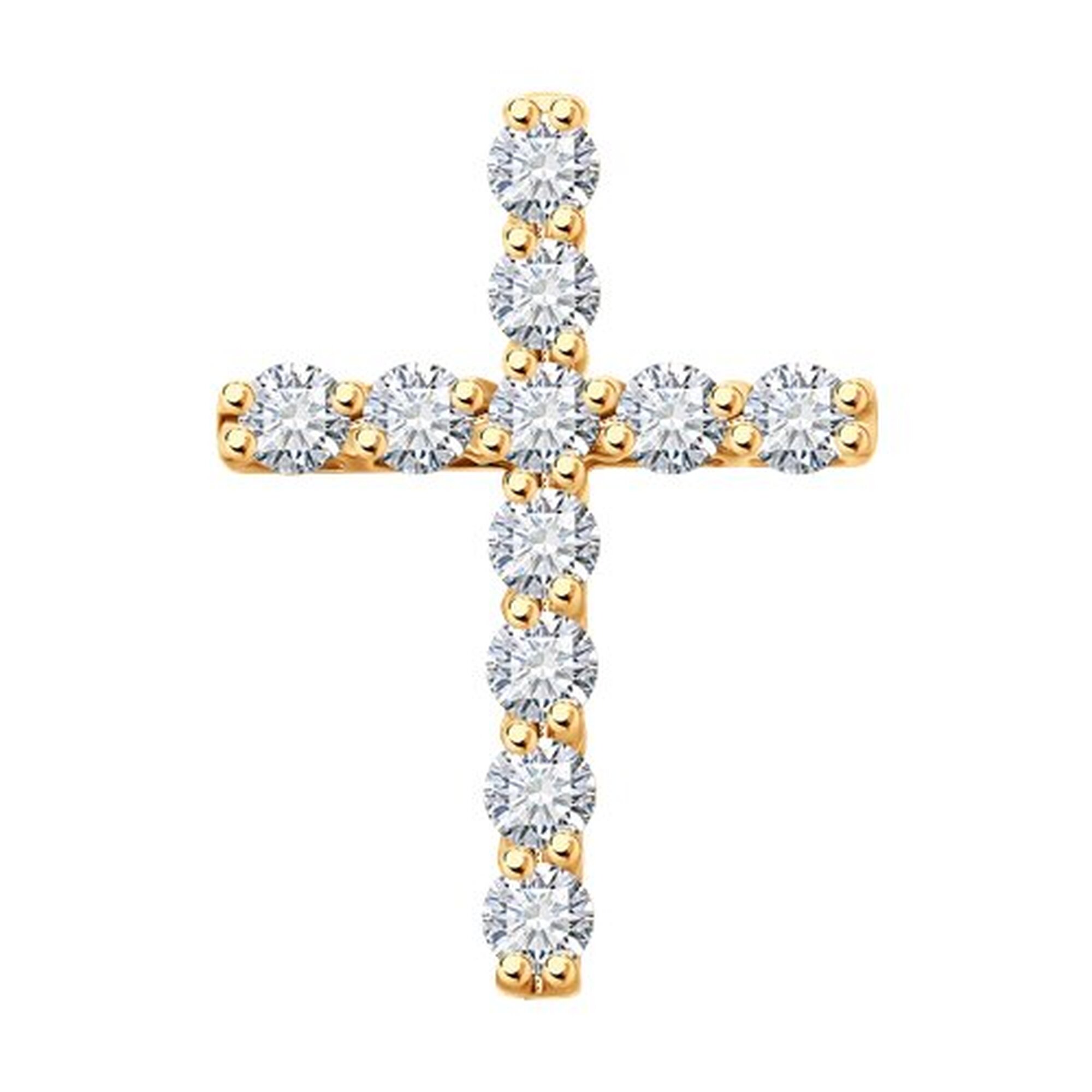 Подвеска, красное золото, 585 проба, бриллиант