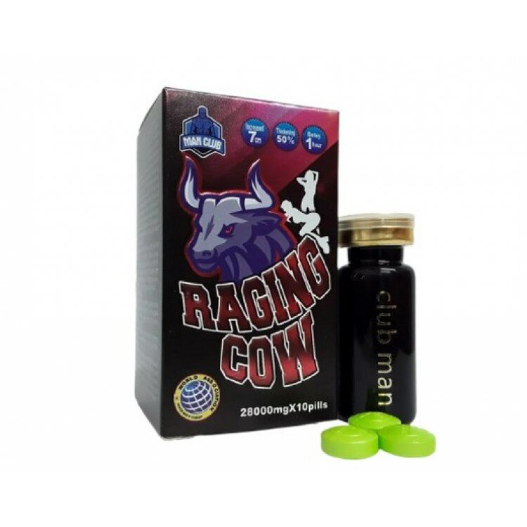 Возбуждающее средство Бешеный Бык Racing Cow, для мужчин, 10 таблеток