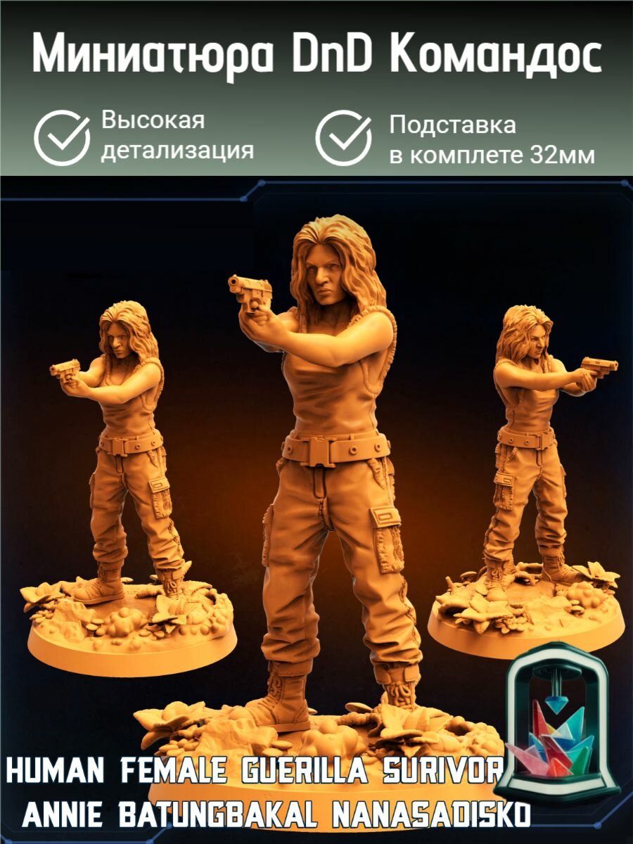 Миниатюра для настольных игр DnD, ДнД Командос Хищник Predator (36-38мм) 1:48