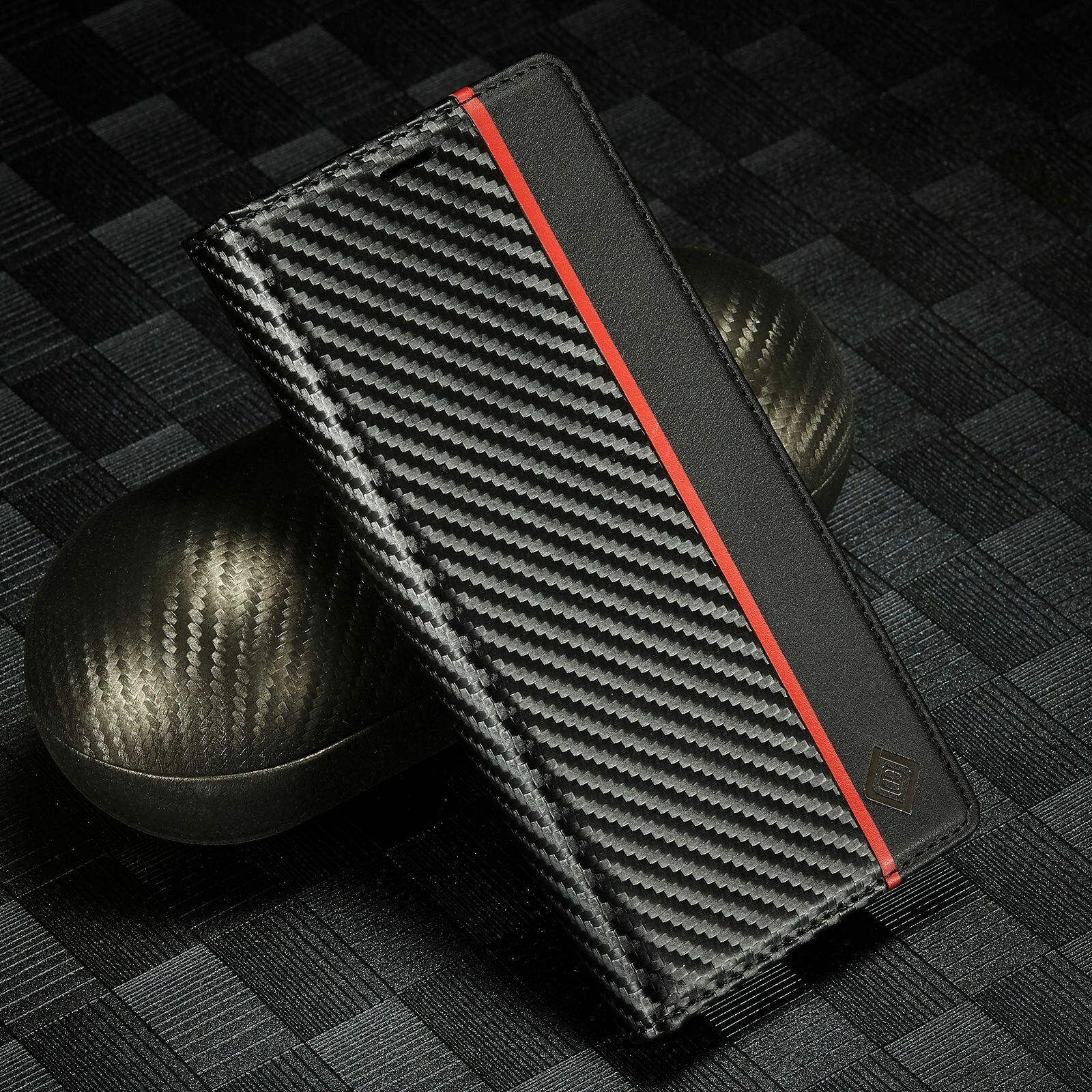 Чехол-книжка MyPads «Finitura carbonio» из качественной водоотталкивающей импортной кожи с отделкой «под карбон» с подставкой и визитницей для Goog.