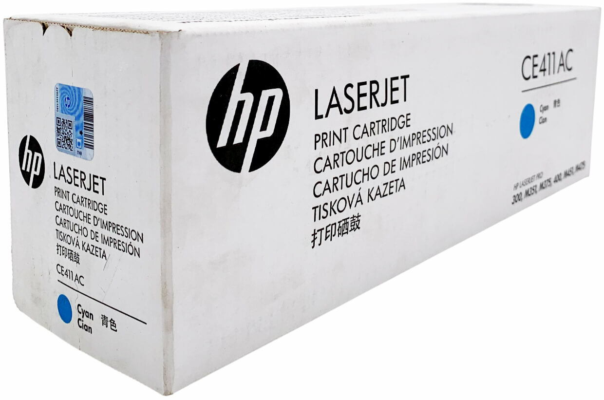Картридж HP CE411AC (305A), голубой, 2600 страниц, оригинальный в корпоративной упаковке