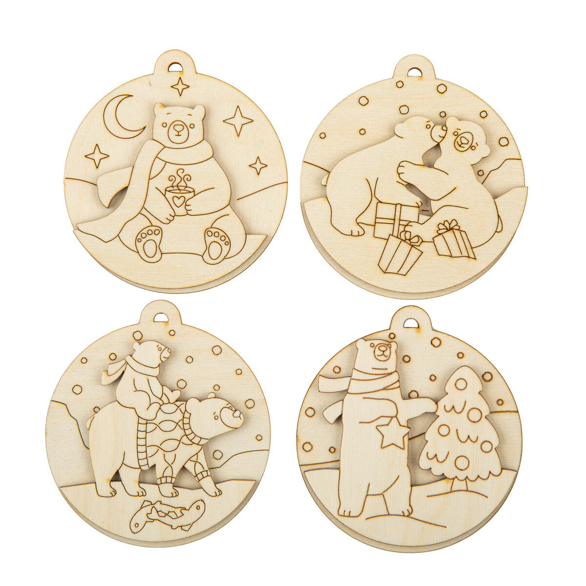 Mr. Carving ВД-1256-KO22 Заготовка для декорирования набор подвесок игрушки фанера 9×8×0.3 см