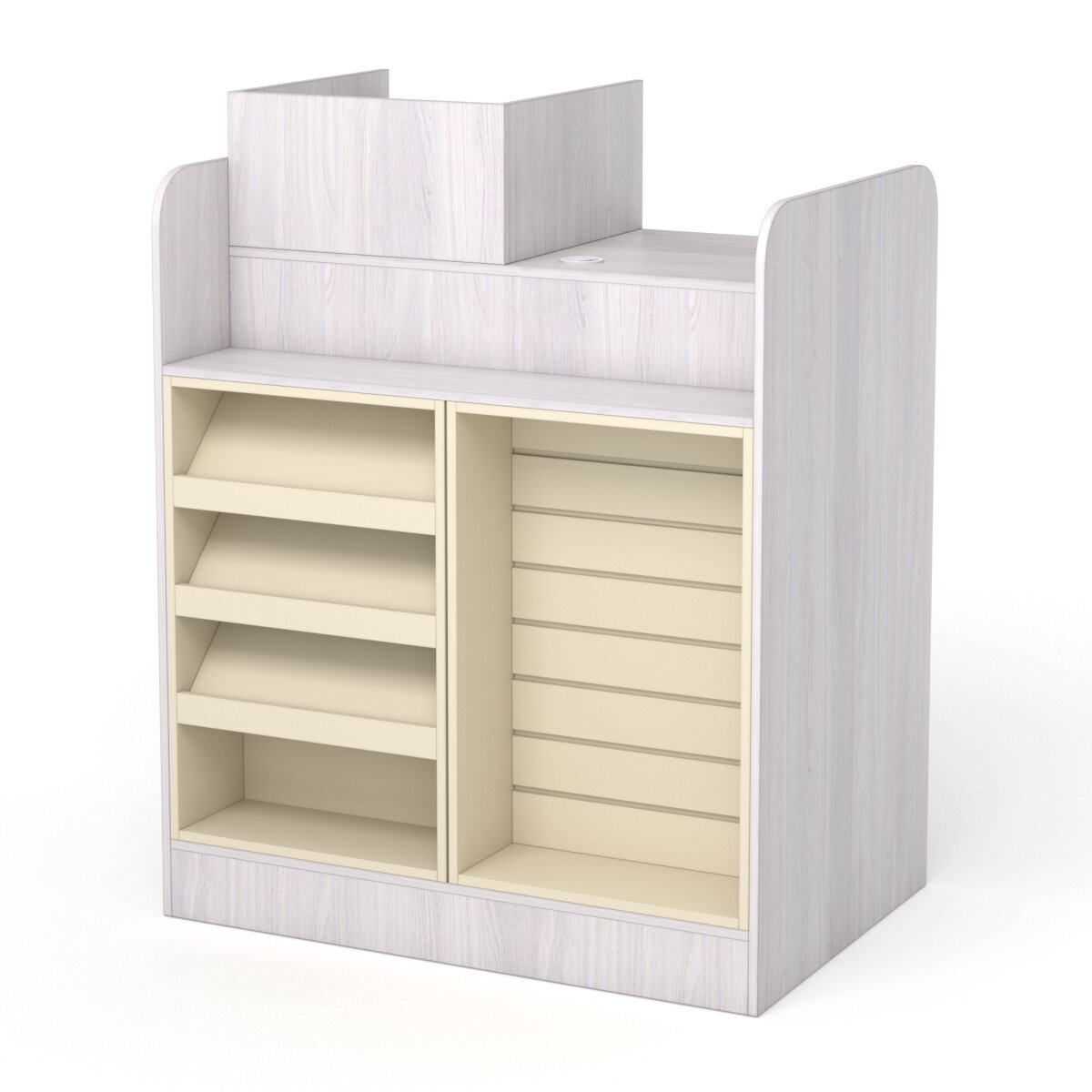 Кассовый стол "ривьера молди" №2 (левосторонний), Ясень Анкор и Крем Вайс