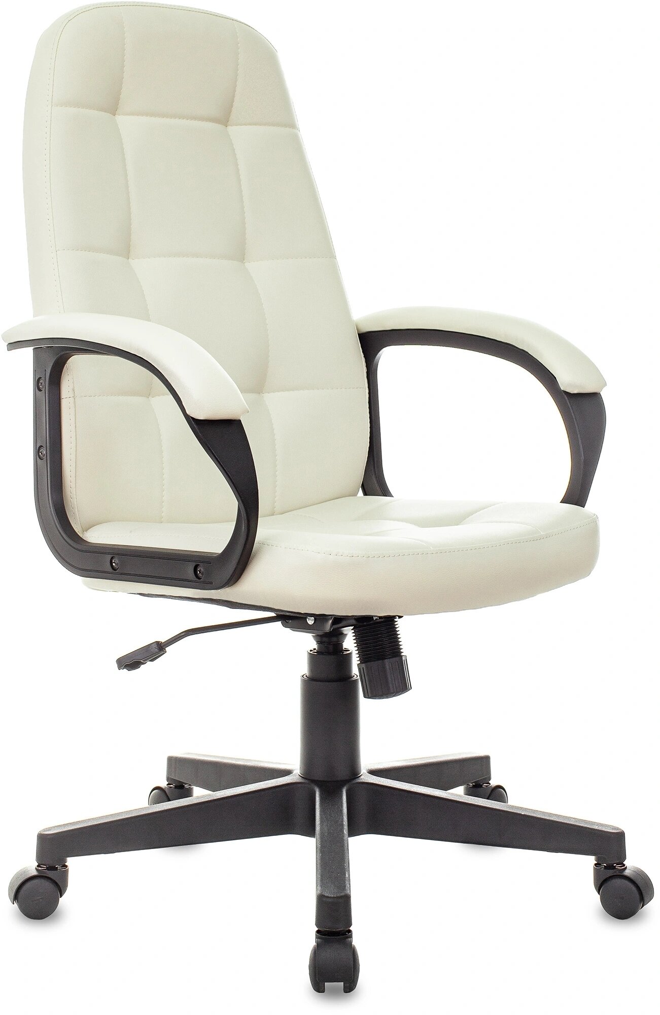 Кресло руководителя Бюрократ CH 002 OR-10 слоновая кость, эко. кожа, крестов. пластик