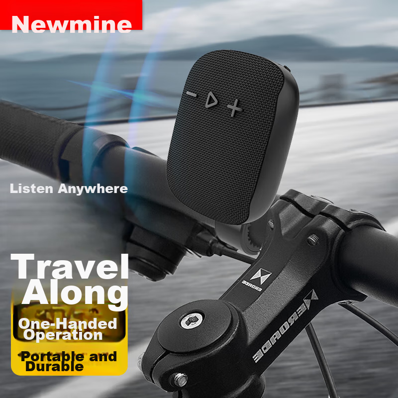 Newman BT503 Outdoor Cycling Bluetooth Speaker, Mini Portable Speaker, Wearable for Running, Sports, Can Insert Card, Bicycle Speaker with Cycling Bracket, Black