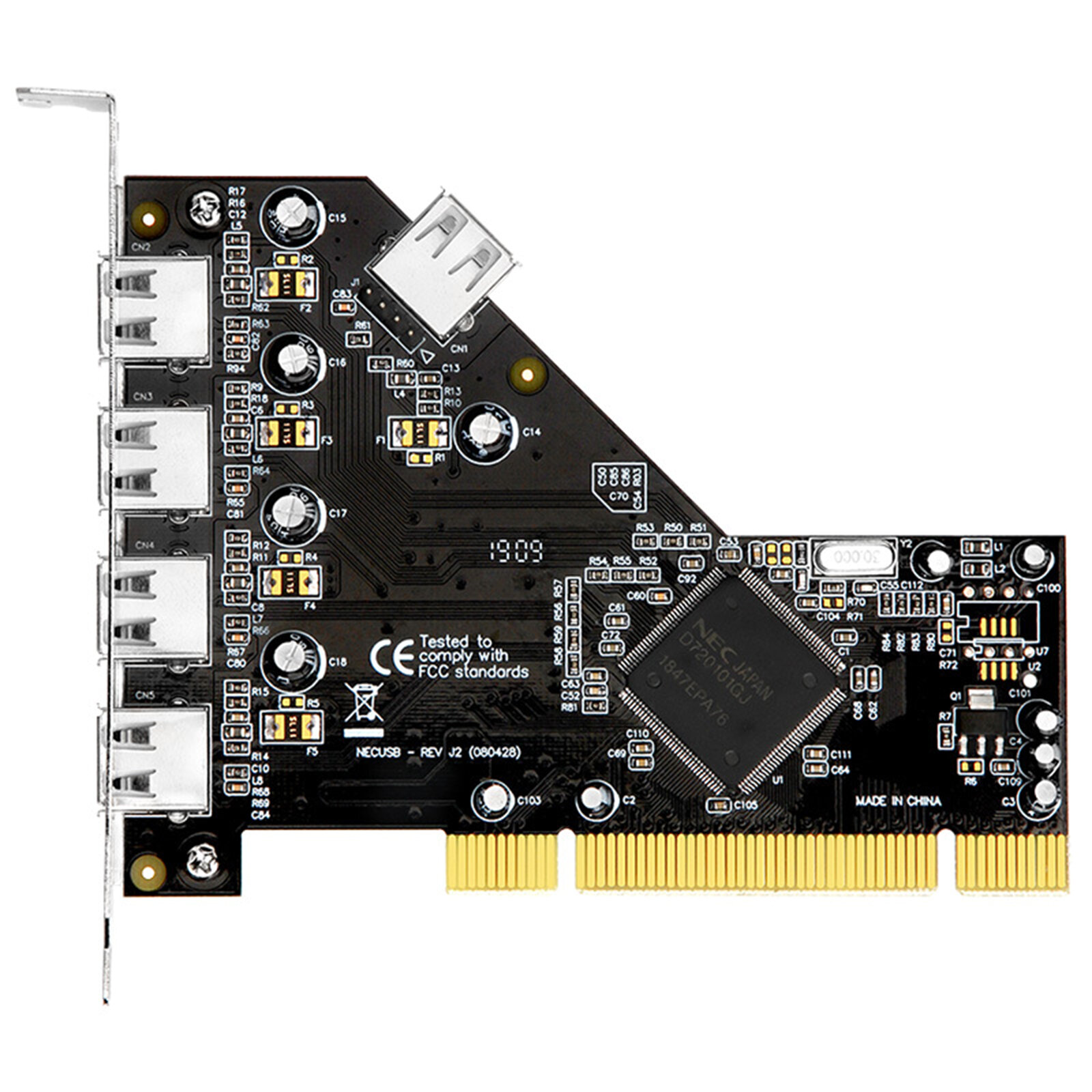 Плата расширения Pci-Usb 2.0 с 5 портами, 5-портовый адаптер Usb 2.0, 4 внешних порта + 1 Внутренний порт, концентратор, микросхема Nec720101