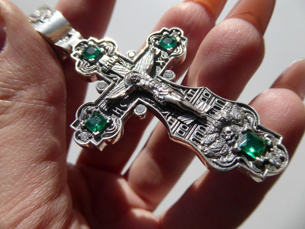 Иконка, серебро, 925 проба, фианит