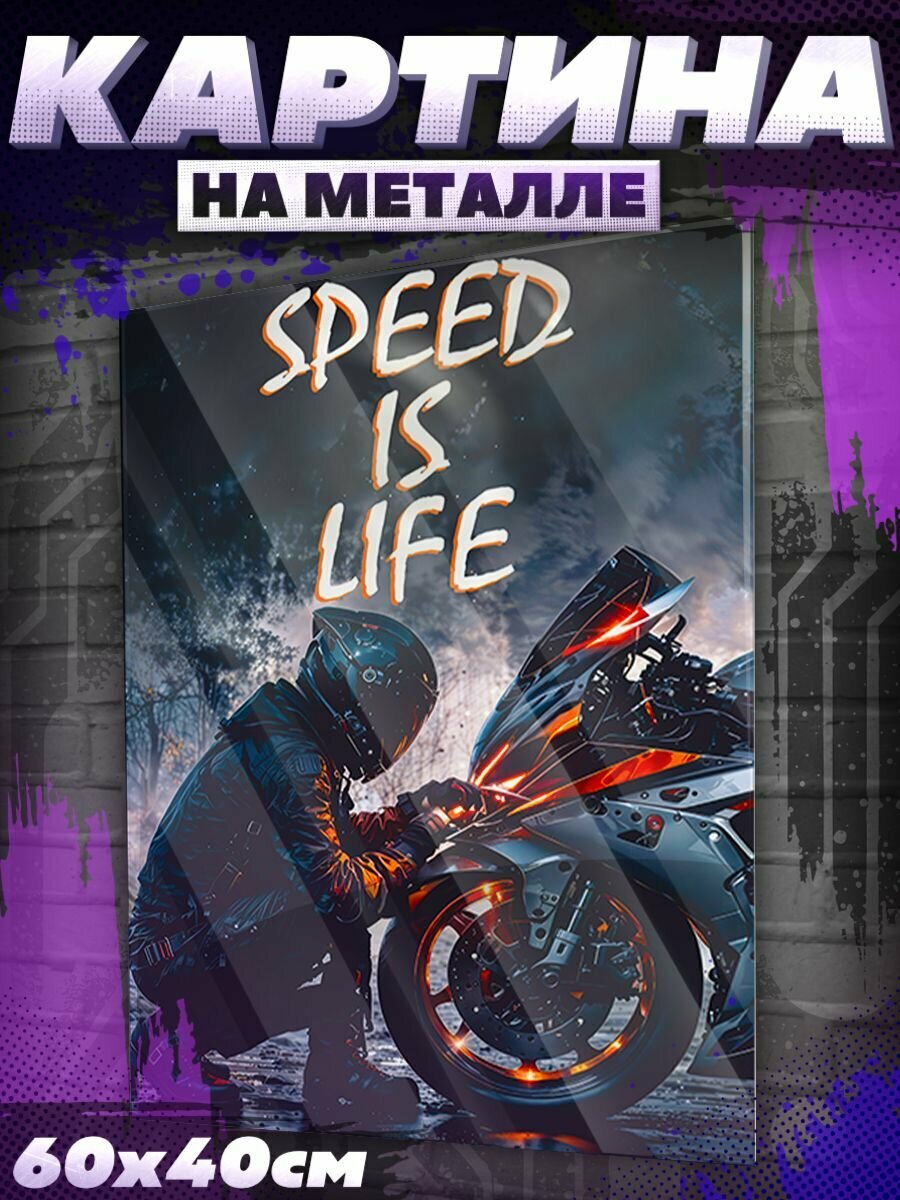 Постеры на стену интерьерные Speed is Life, Эндуро мотокросс