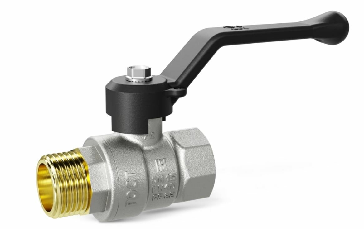 Кран шар 1" ВН ручка Никель LD Pride 47.303.25