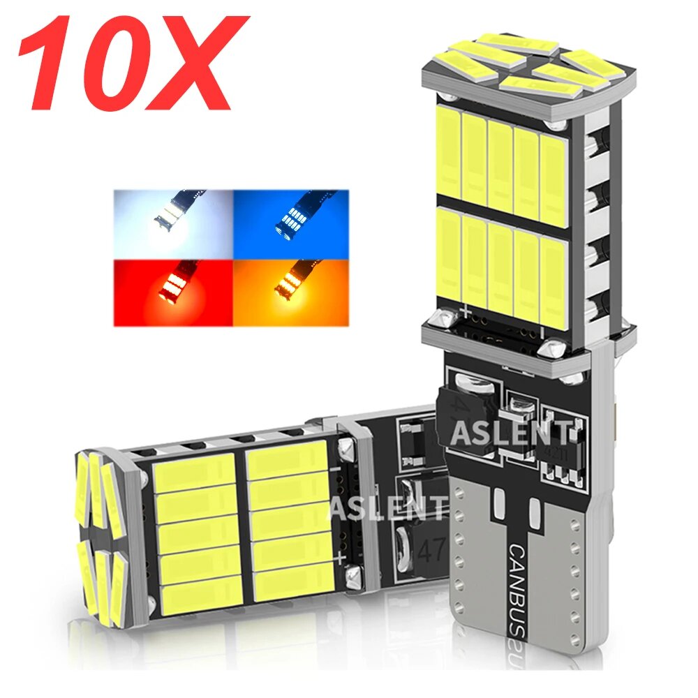 10 шт. LED лампы W5W T10 Canbus Белый