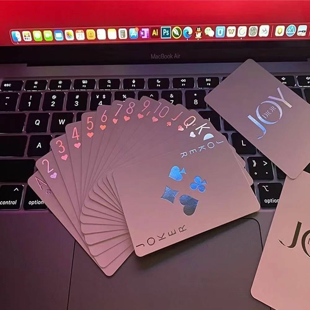 Флуоресцентные Карты игральные для покера, пластиковые, 54 шт, настольные игры, плотные, в поездке, с друзьями, в компании