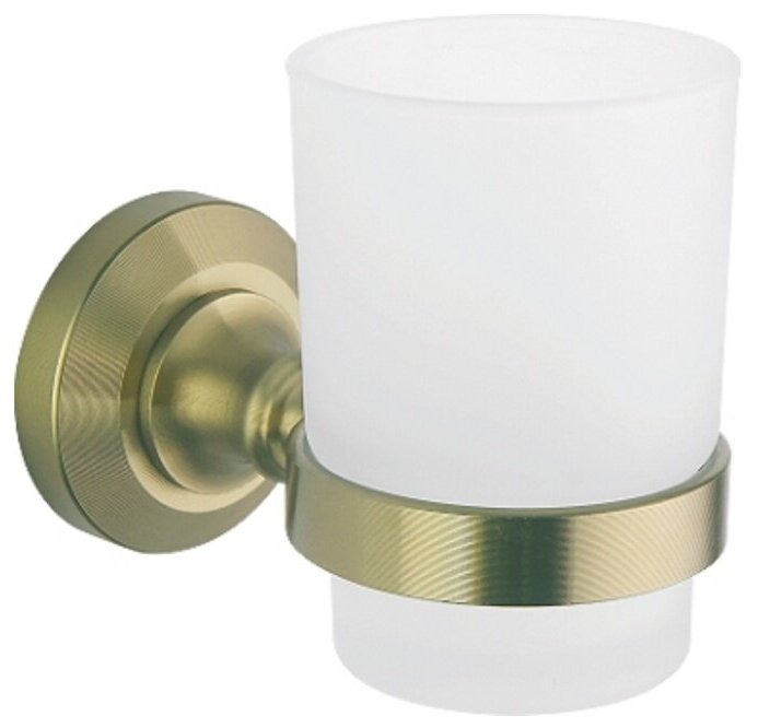 Стакан для зубных щёток Ledeme L1306C латунь, цвет бронза, круглый, с держателем, на стену