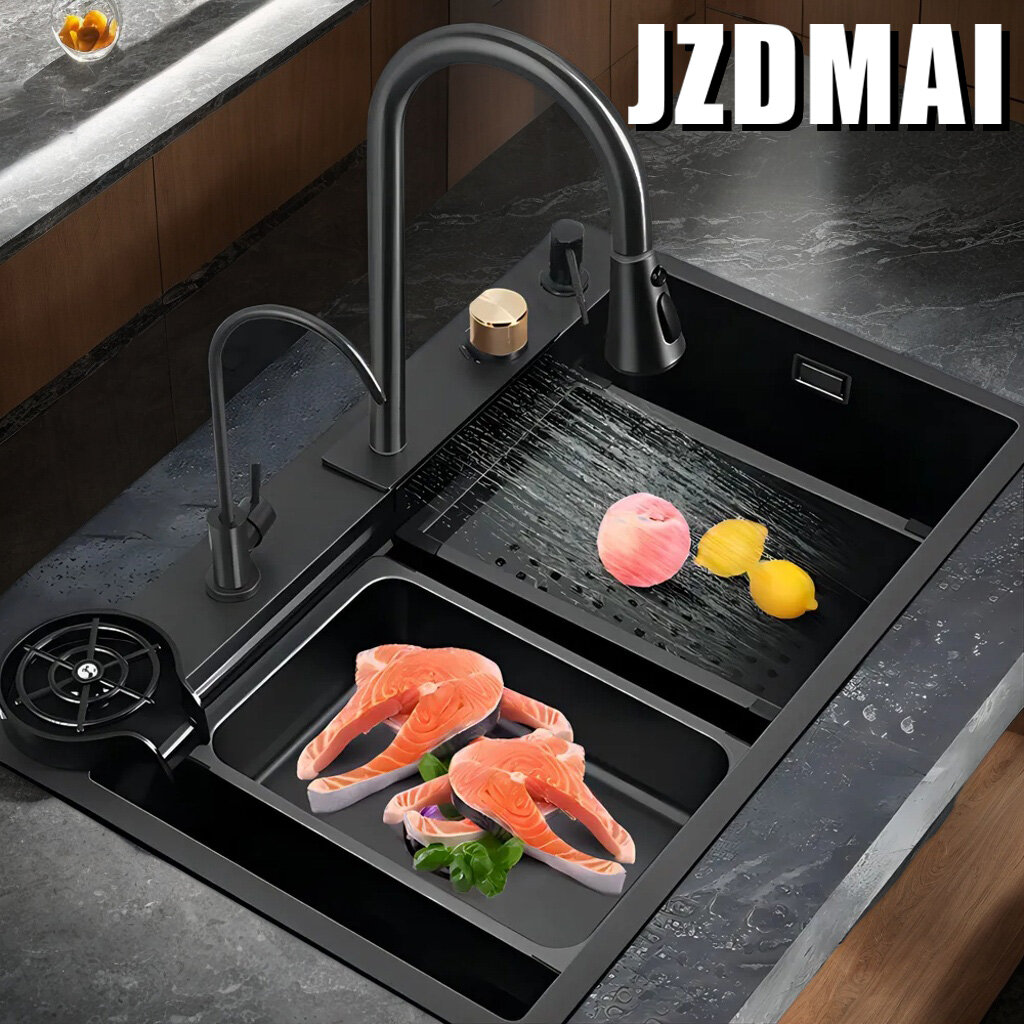 Мойка для кухни JZDMAI Нержавеющая сталь марки 304 многофункциональная врезная мойка водопад