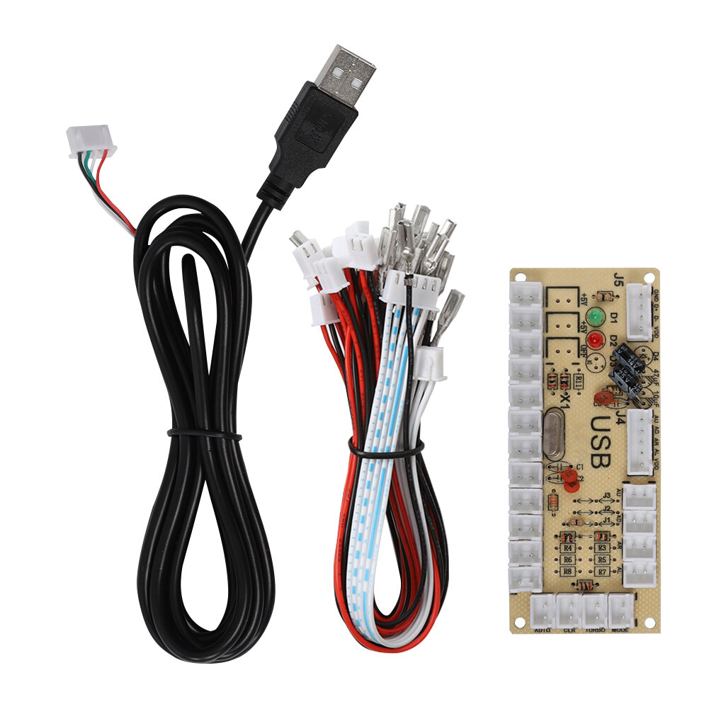 Arcade Game USB -контроллер Encoder с акриловым кристаллическим корпусом для Raspberry Pi и PC Mainframe822a