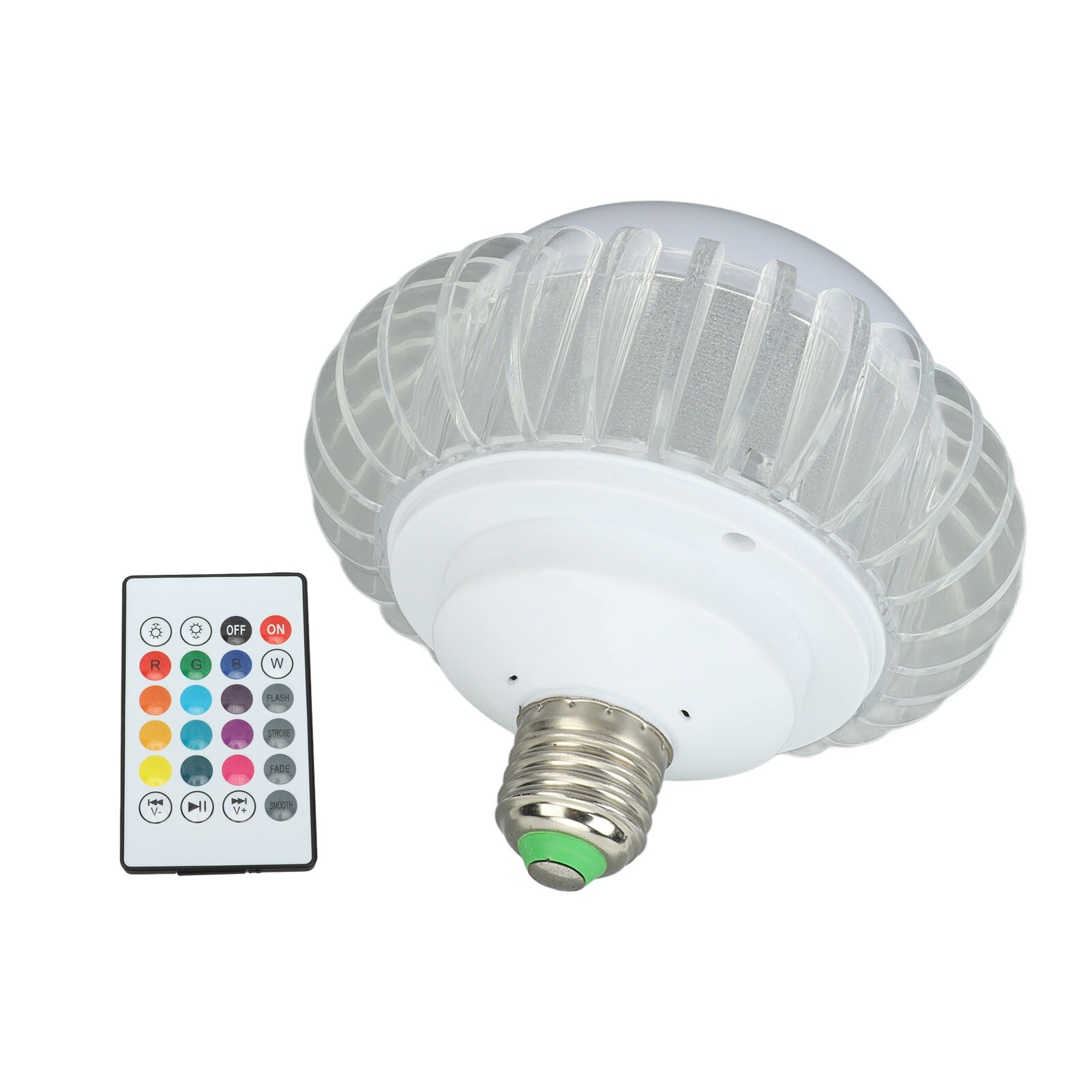 Умная светодиодная лампочка, беспроводная Bluetooth-лампа, динамик E26 E27, RGB-лампа, меняющая цвет, с 24 клавишами дистанционного управления