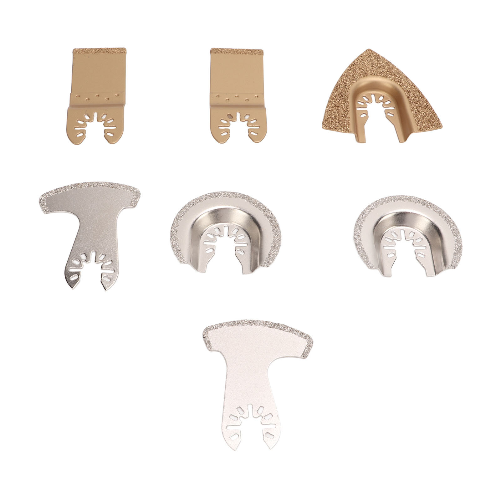 Набор из 7 твердосплавных пильных полотен для осциллирующей пилы, многофункциональный инструмент для резки, обрезки, шлифовки и обработки плитки и цемента. Прочный и высокоточный инструмент.