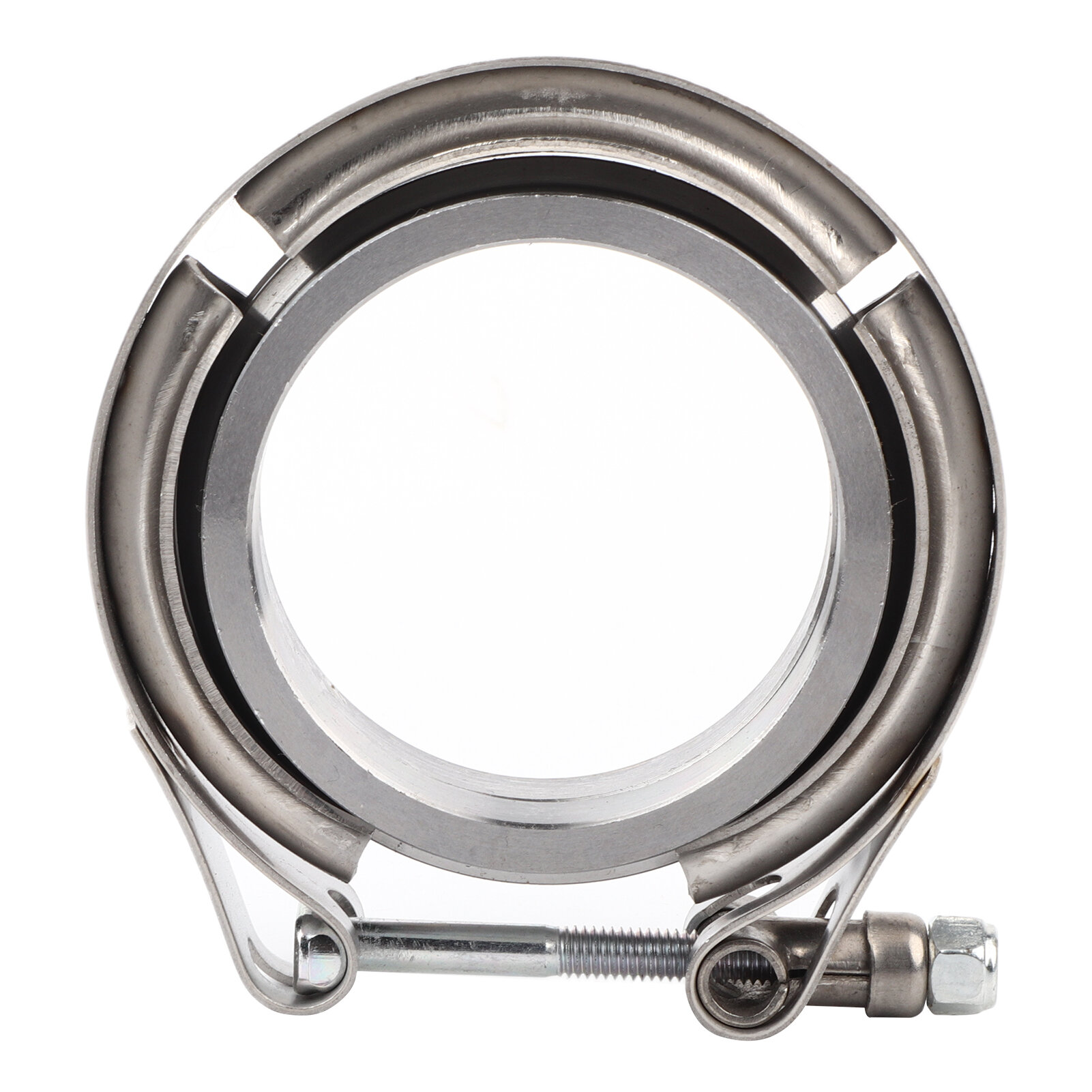 Комплект из 2 фланцев для выхлопной трубы турбонаддува 2,5 дюйма, V-образный хомут из нержавеющей стали