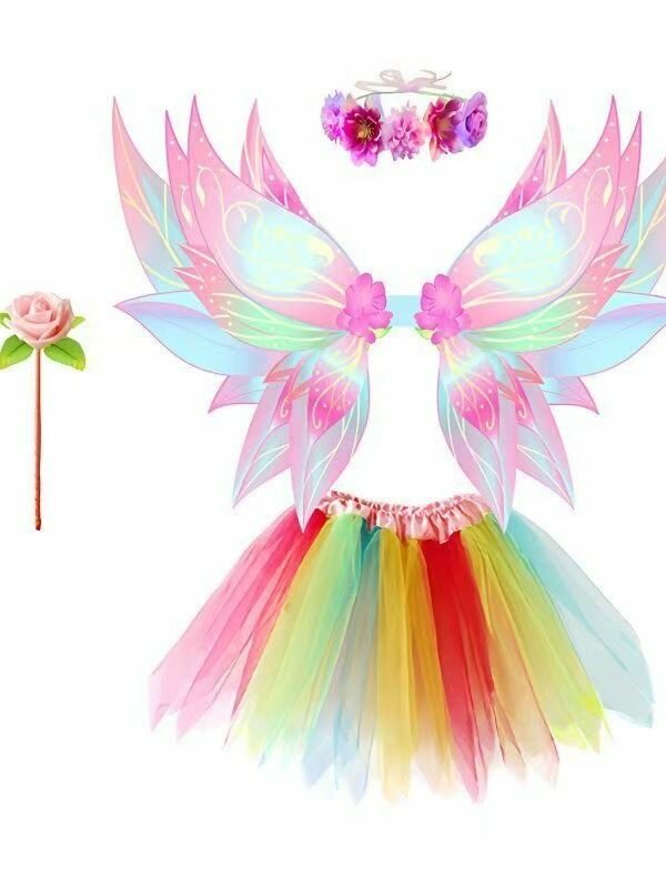 Набор из четырех предметов "крылья бабочки светящейся цветочной феи" в подарок для девочек