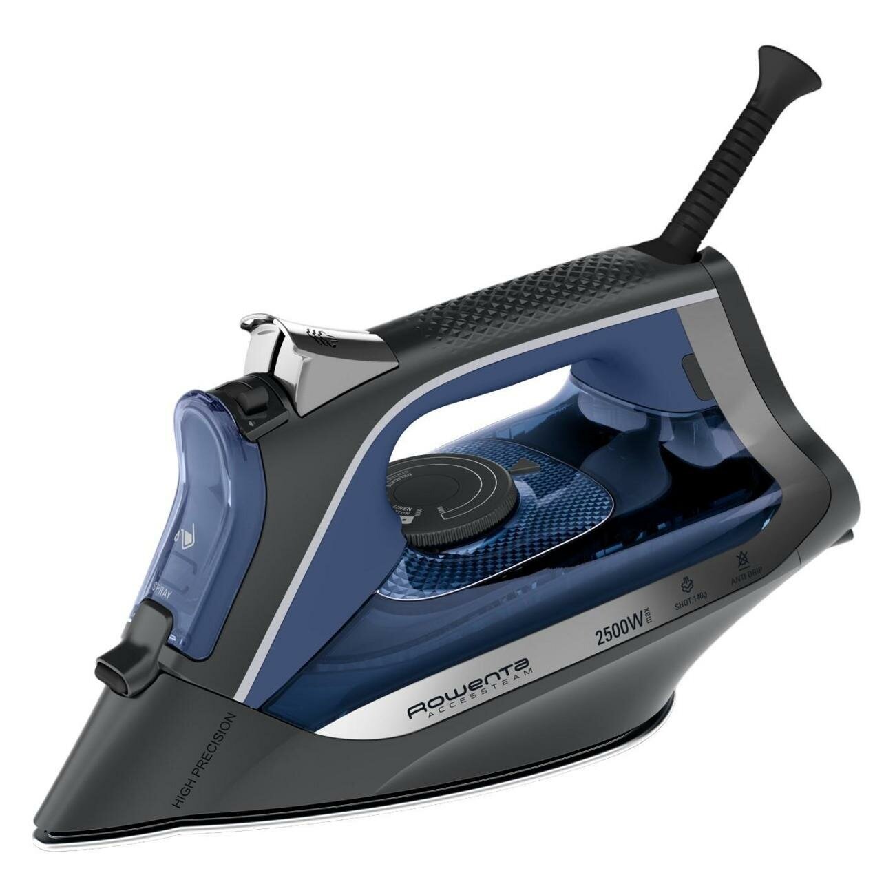 Утюг Rowenta Accessteam Steam Iron DW4301D1, мощность 2500Вт, серый/синий