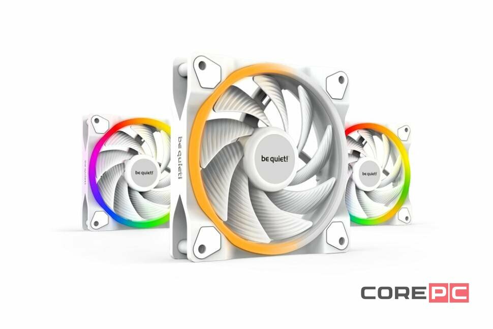 Комплект вентиляторов Be Quiet! LIGHT WINGS RGB White BL101, безопасное охлаждение