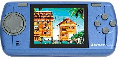 Портативная игровая приставка 8 bit Defender MX-08 + 75 встроенных игр (Синяя)