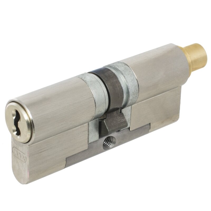 Цилиндровый механизм EVVA 4KS ключ/вертушка 102 мм. (61+41) матовый никель (личинка замка, сердцевина, секретка, врезной, цилиндр)
