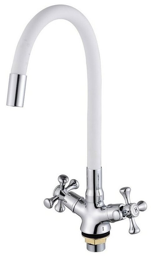 Смеситель для кухни VIKO V-2748, латунь, хромированный, гибкий излив