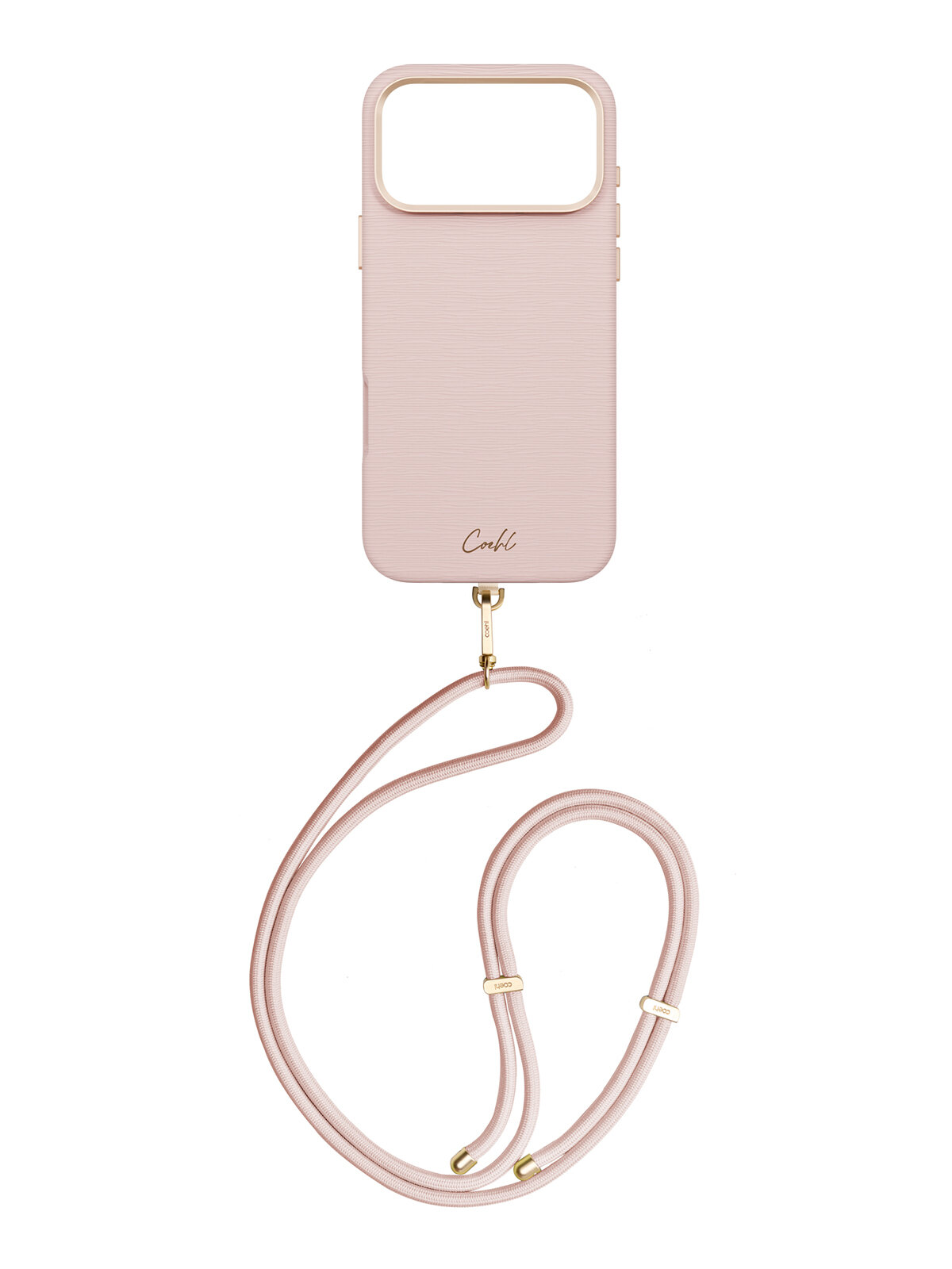 Чехол Uniq для iPhone 17 Pro Max, COEHL Mirelle с магнитами MagSafe, с нейлоновым шнурком, розовый