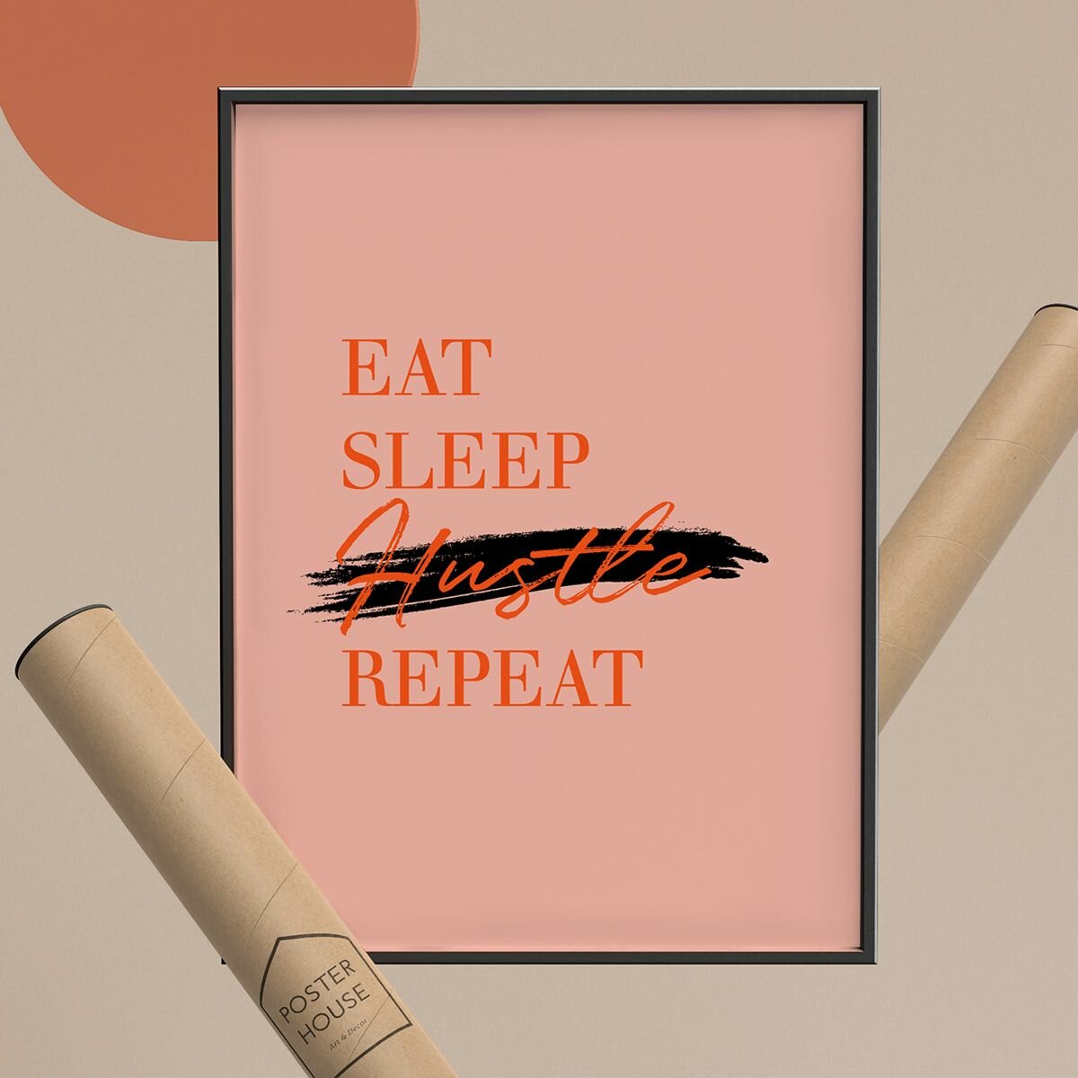 Постер Минимализм надпись 30х40 см без рамы/ Розовый постер Girl Boss/ Современный минималистичный эстетичный плакат в подарок для интерьера офиса/ Декор стен, мотивация