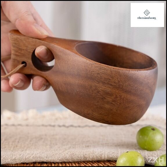 Эксклюзивная кукса 240 мл из цельной древесины для походного чая и кофе темного тона