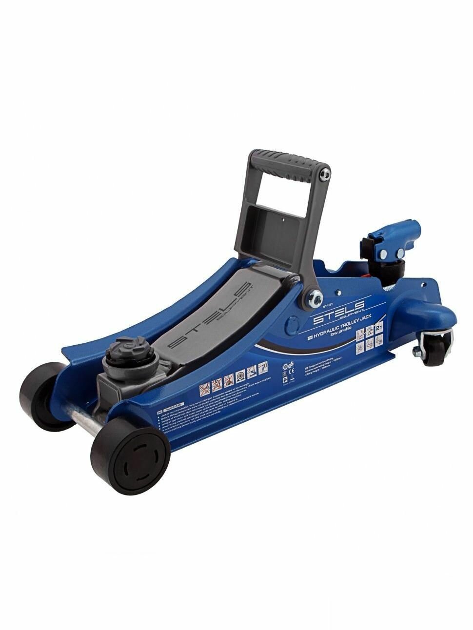 Домкрат гидравлический подкатной, поворотная рукоятка, 2 т, Low Profile, 100-350 мм Stels 51131