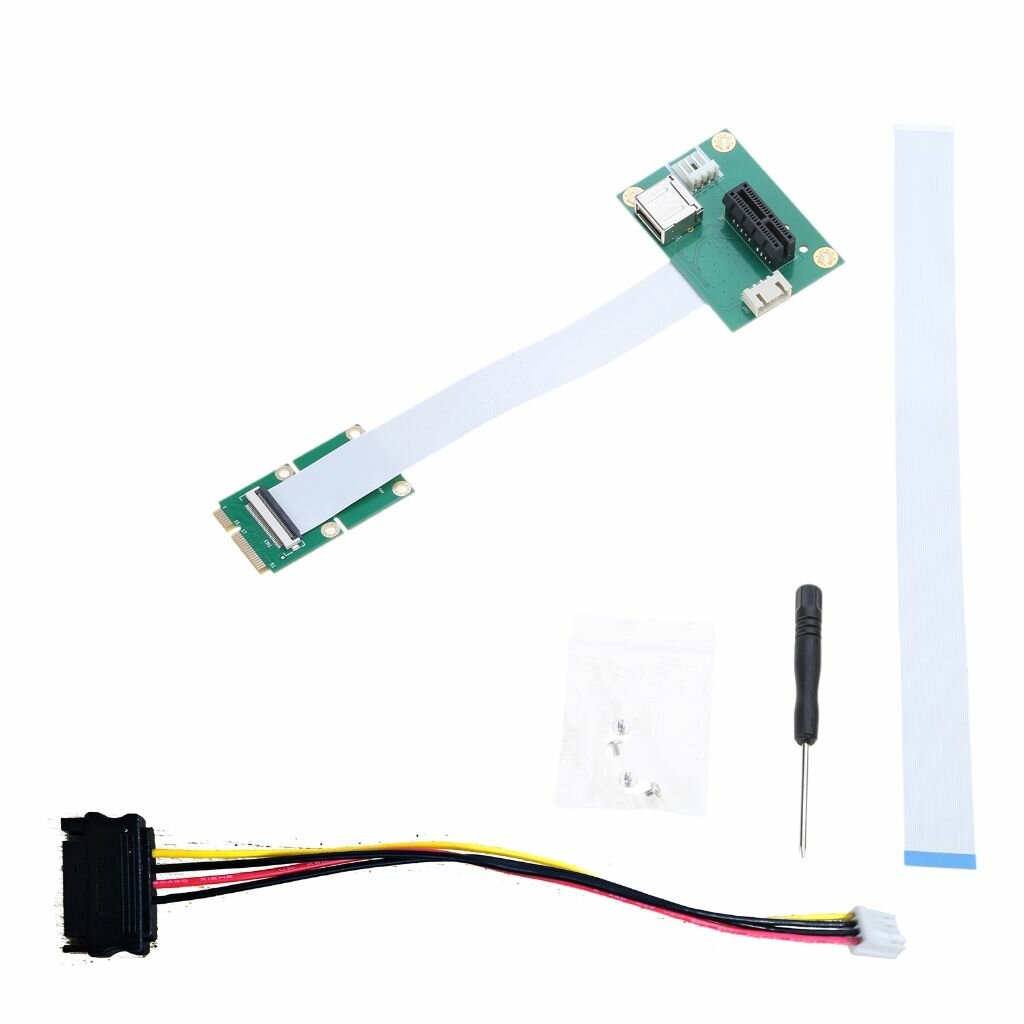 Вертикальный интерфейс удлинительного кабеля-адаптера Mini PCI E к PCIE 1X