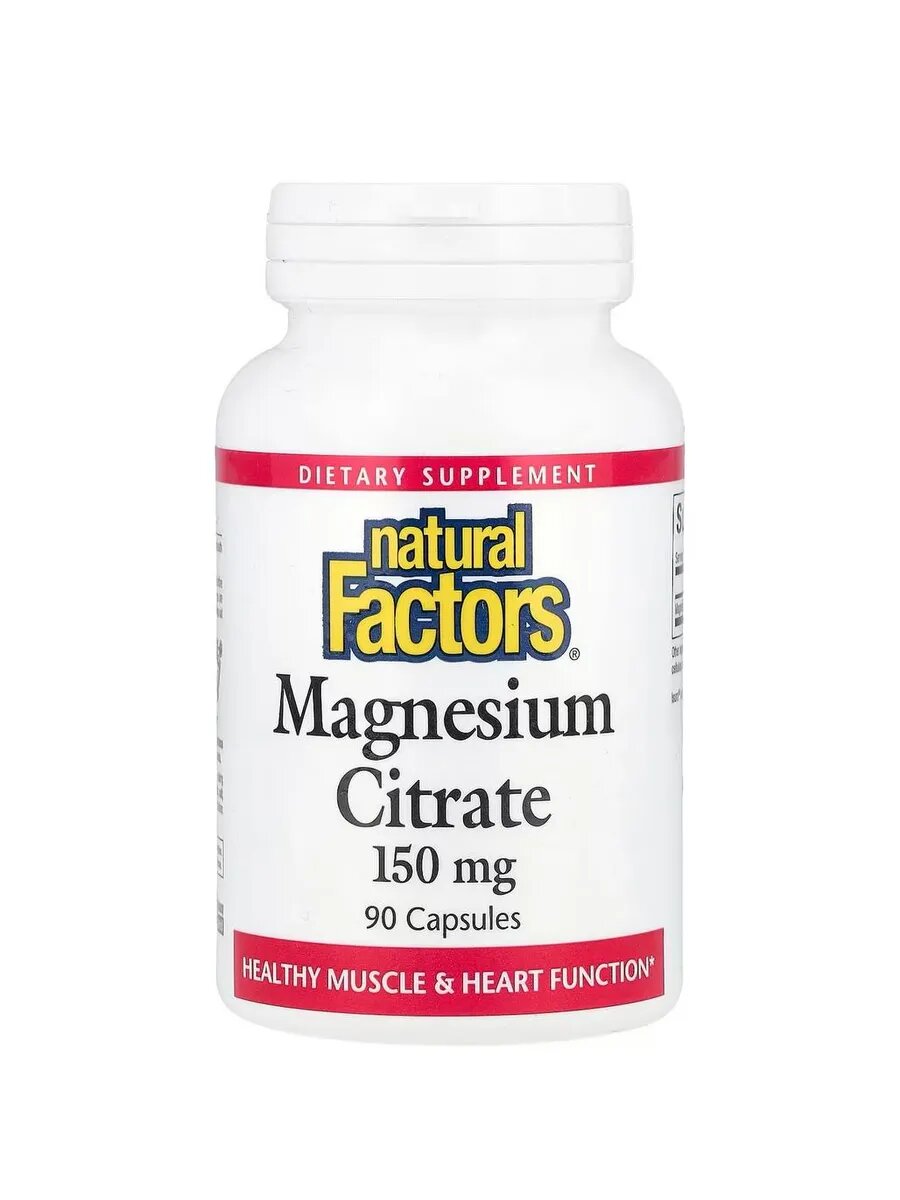 Natural Factors Цитрат магния 150 мг 90 капсул