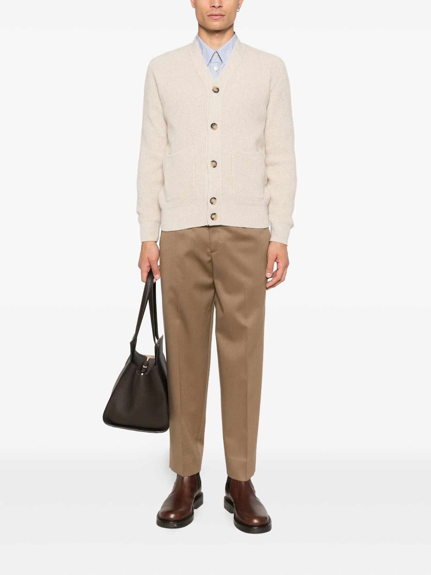 Кардиган FILIPPO DE LAURENTIIS Button pocket cardigan, размер 46, разноцветный — фото 1