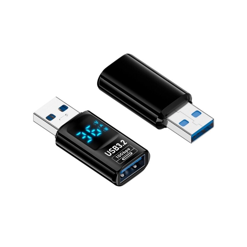 Адаптер цифрового дисплея USB от мужчины к женщине-черный