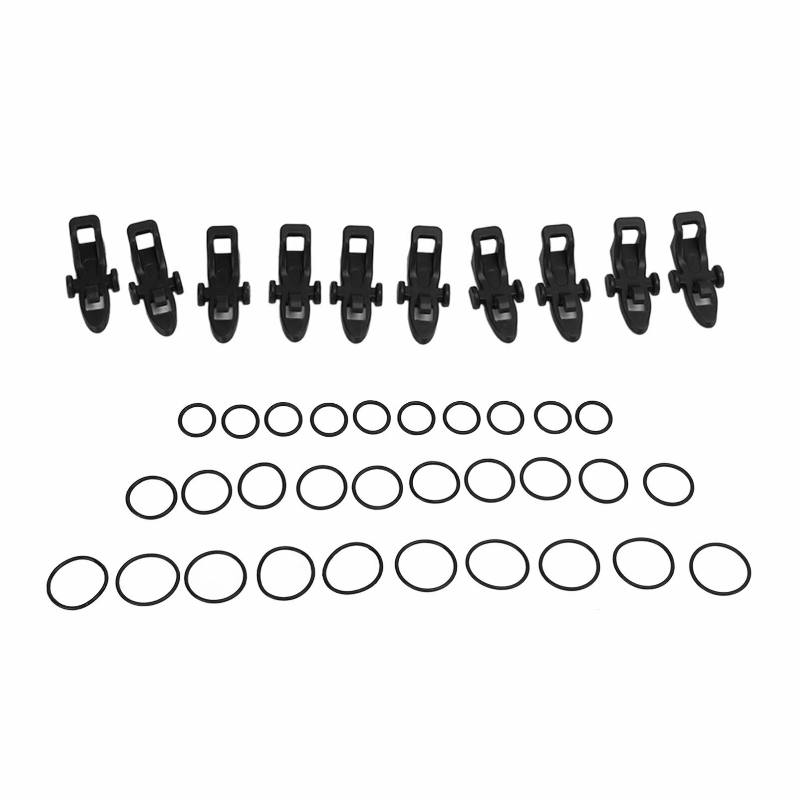 Держатели для рыболовных крючков, приманок и наживки с эластичными резиновыми кольцами 3 размеров для рыбалки на открытом воздухе, черные.