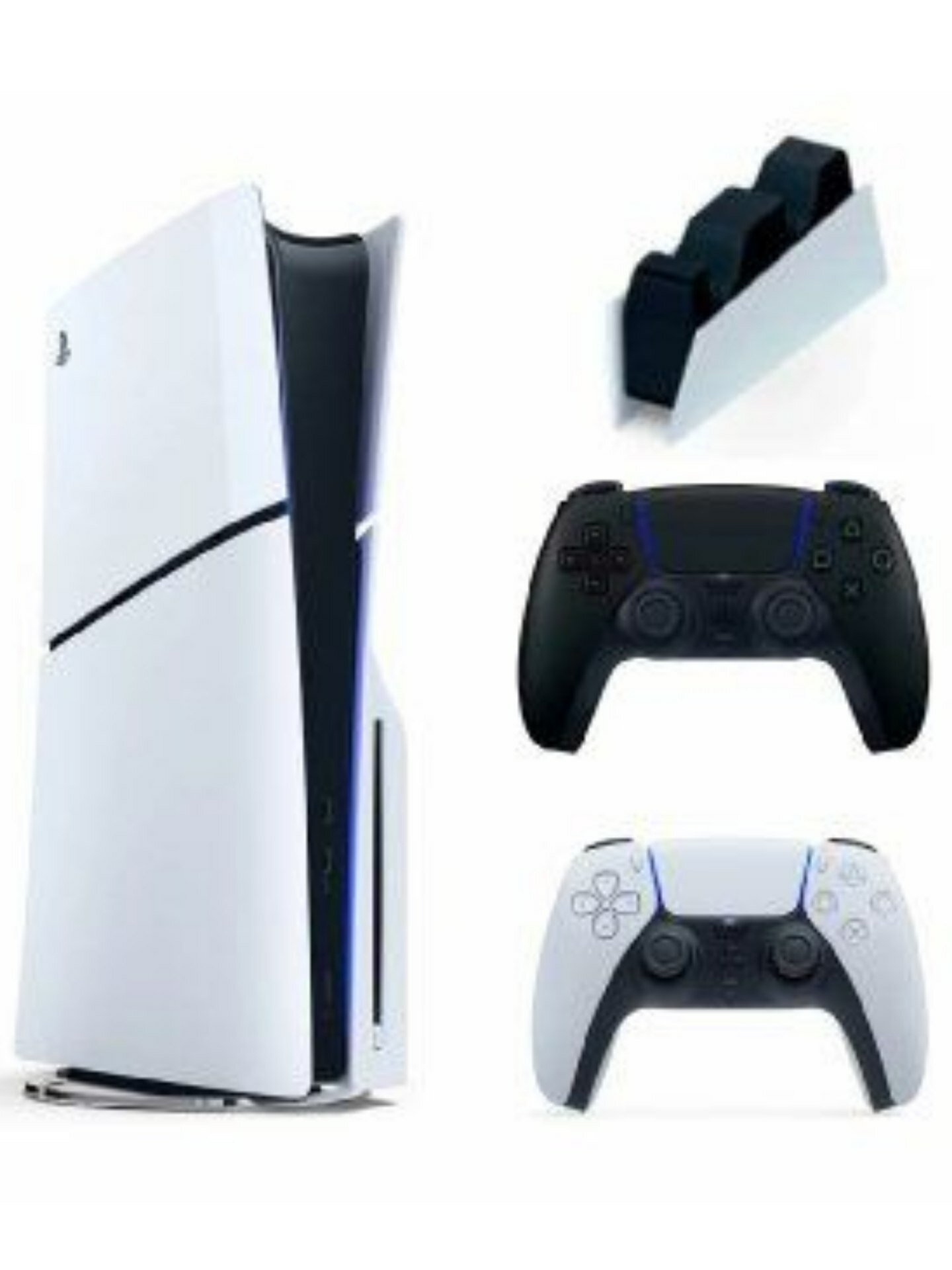 Игровая консоль Sony PlayStation 5 Slim, 2й геймпад (черный) + доп. станция + 2 накладки на стики