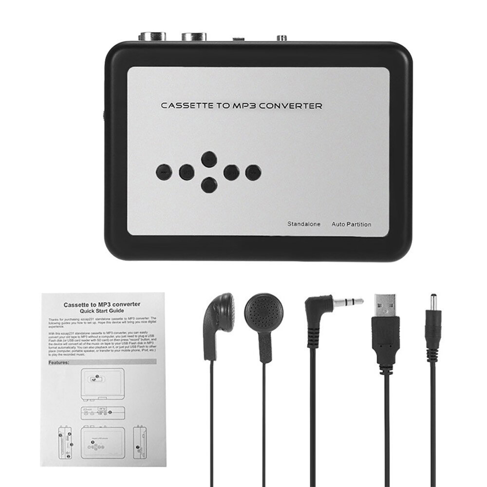 Кассетный плеер, портативный конвертер-рекордер, конвертирует кассеты в цифровые MP3